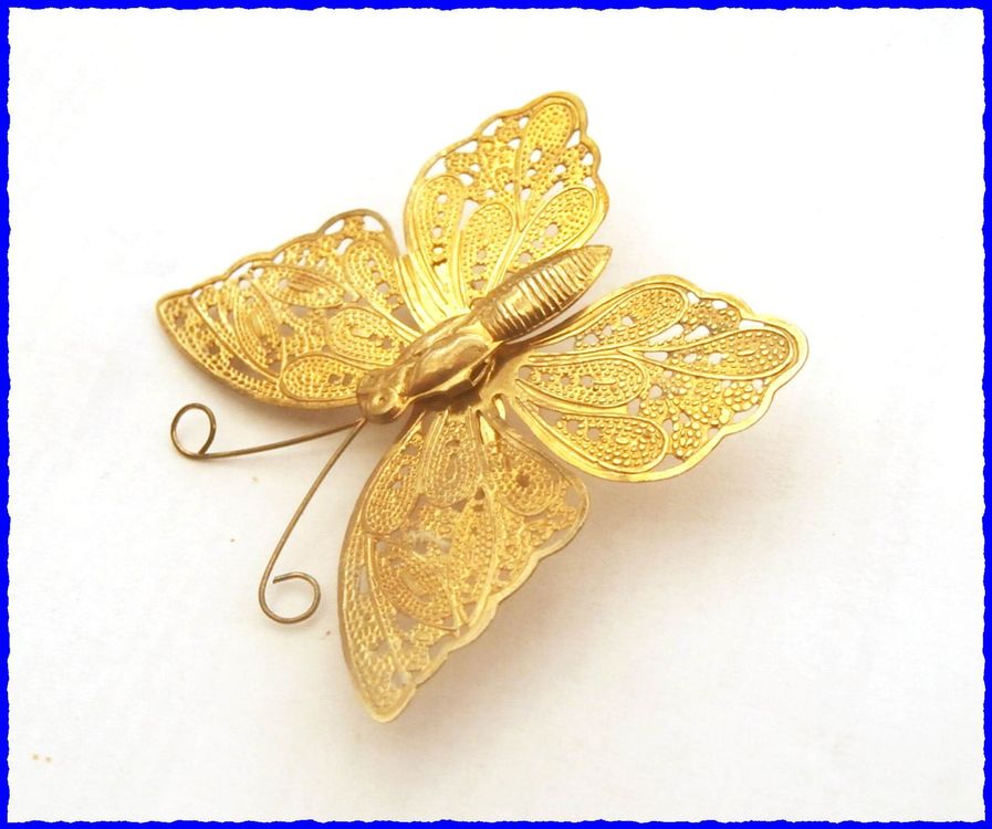 BROSCHE mit SCHMETTERLING - fein gearbeitet | Kaufen auf Ricardo