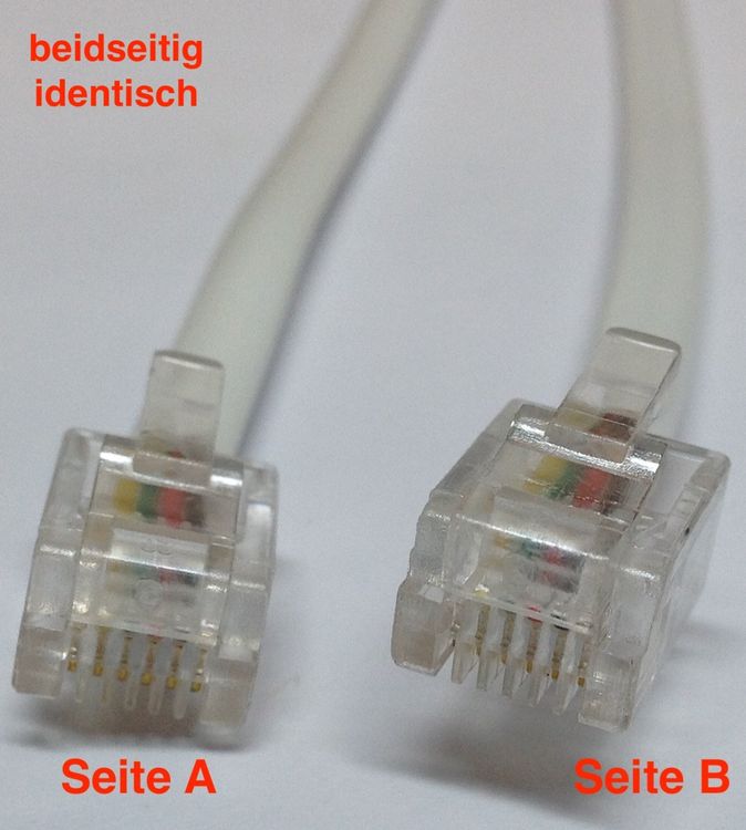 Telefon Modem PhoneNet DSL ADSL VDSL Kabel RJ12 4-Pol ST/ST (Gebraucht ...