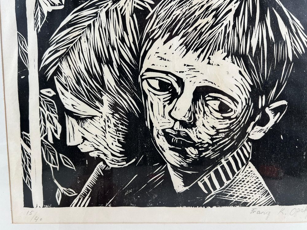 Original Holzschnitt Handsigniert. Echtsilberrahmen (Gebraucht) in Neuhausen am Rheinfall für ...