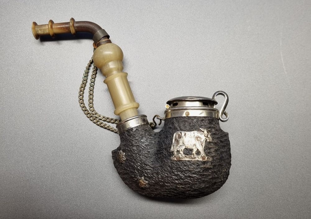Antike Appenzeller Tabakpfeife Schwanenhals, mit Beschlägen (Gebraucht ...