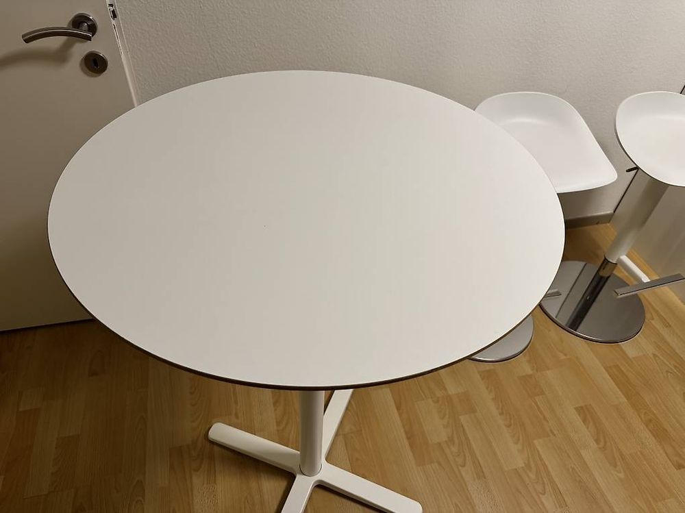 Weisser Stehtisch, Bartisch, Bistrotisch, rund (Gebraucht) in ...