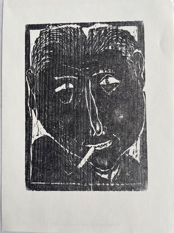 Kurt Mühlenhaupt Raucher original Holzschnitt 1970 (Gebraucht) in Baar ...