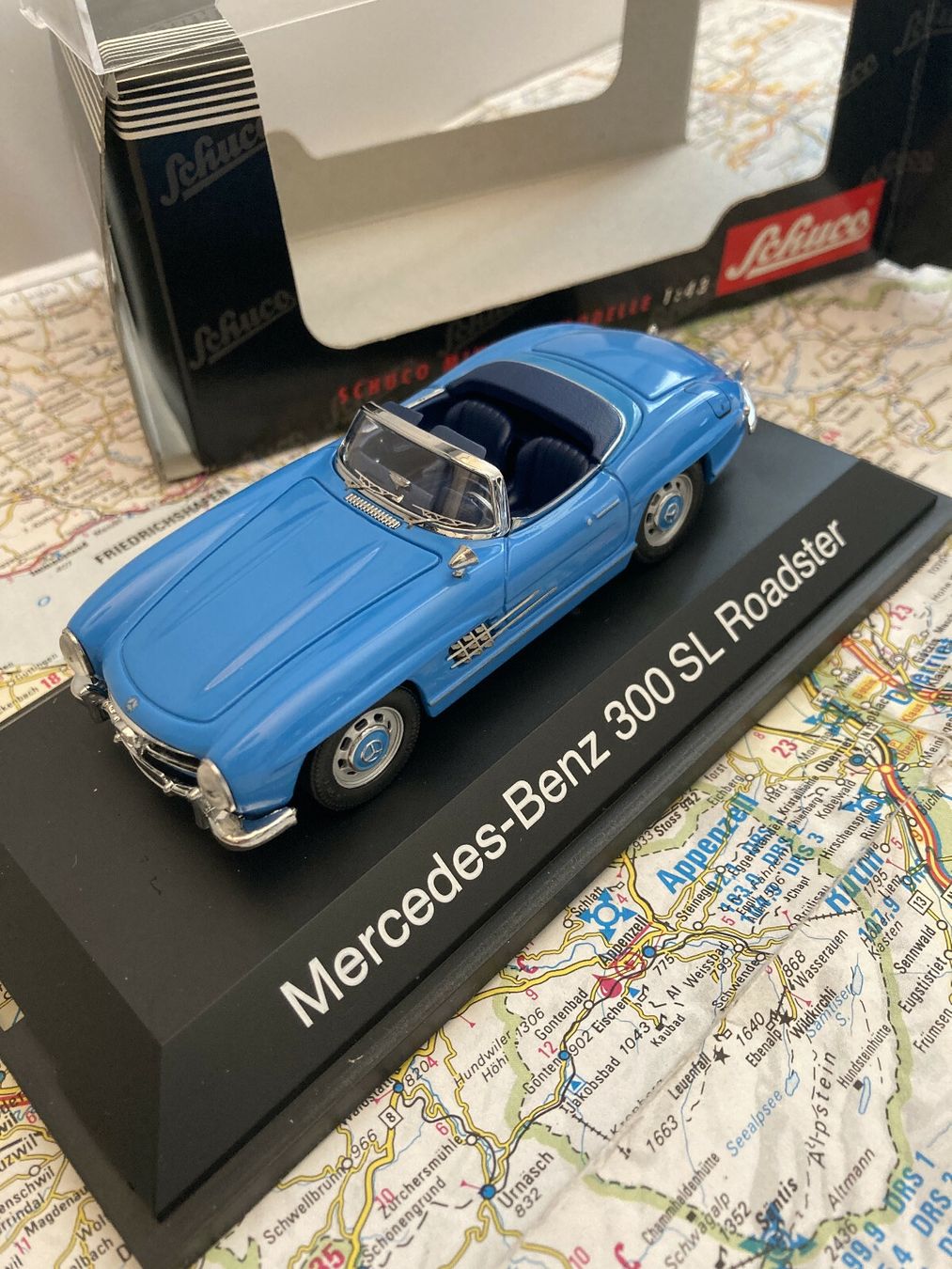 SCHUCO MERCEDES BENZ 300 SL ROADSTER BLUE ART. 02532 NEW DIE (Gebraucht ...