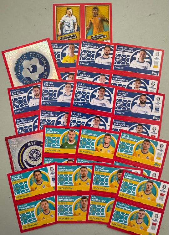 TOPPS EM 2024 / Mannschaften GRE/KAZ - Fehlende STICKER (Gebraucht) in ...