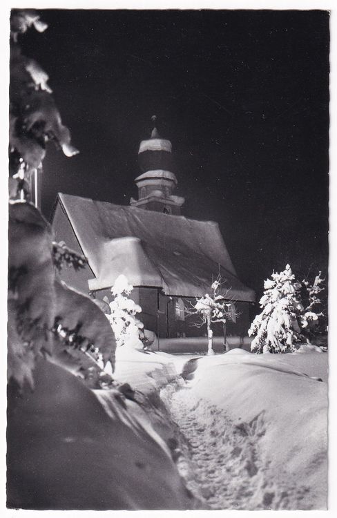 Kirche Davos-Dorf in Winternacht | Kaufen auf Ricardo