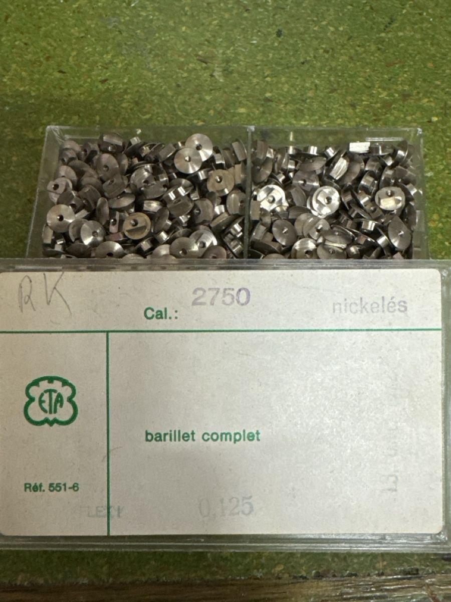 Barillet complet ETA 2750 nickelés, horlogerie vintage. (Neuf avec ...