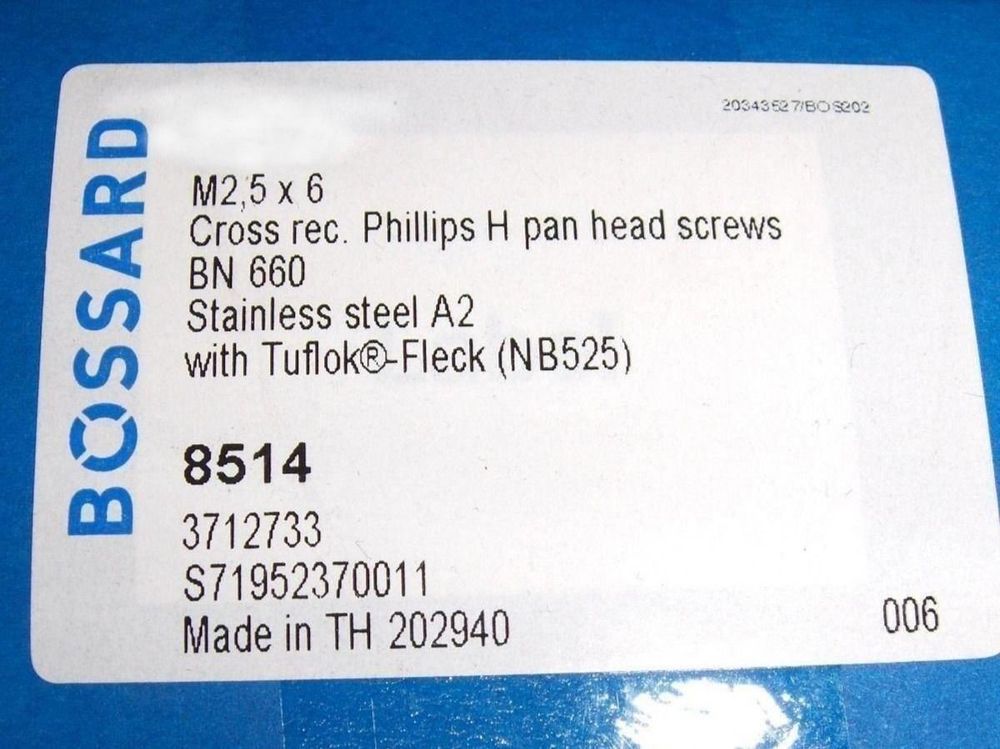 Linsenschrauben M2,5 x 6 INOX A2 Tuflok | Kaufen auf Ricardo