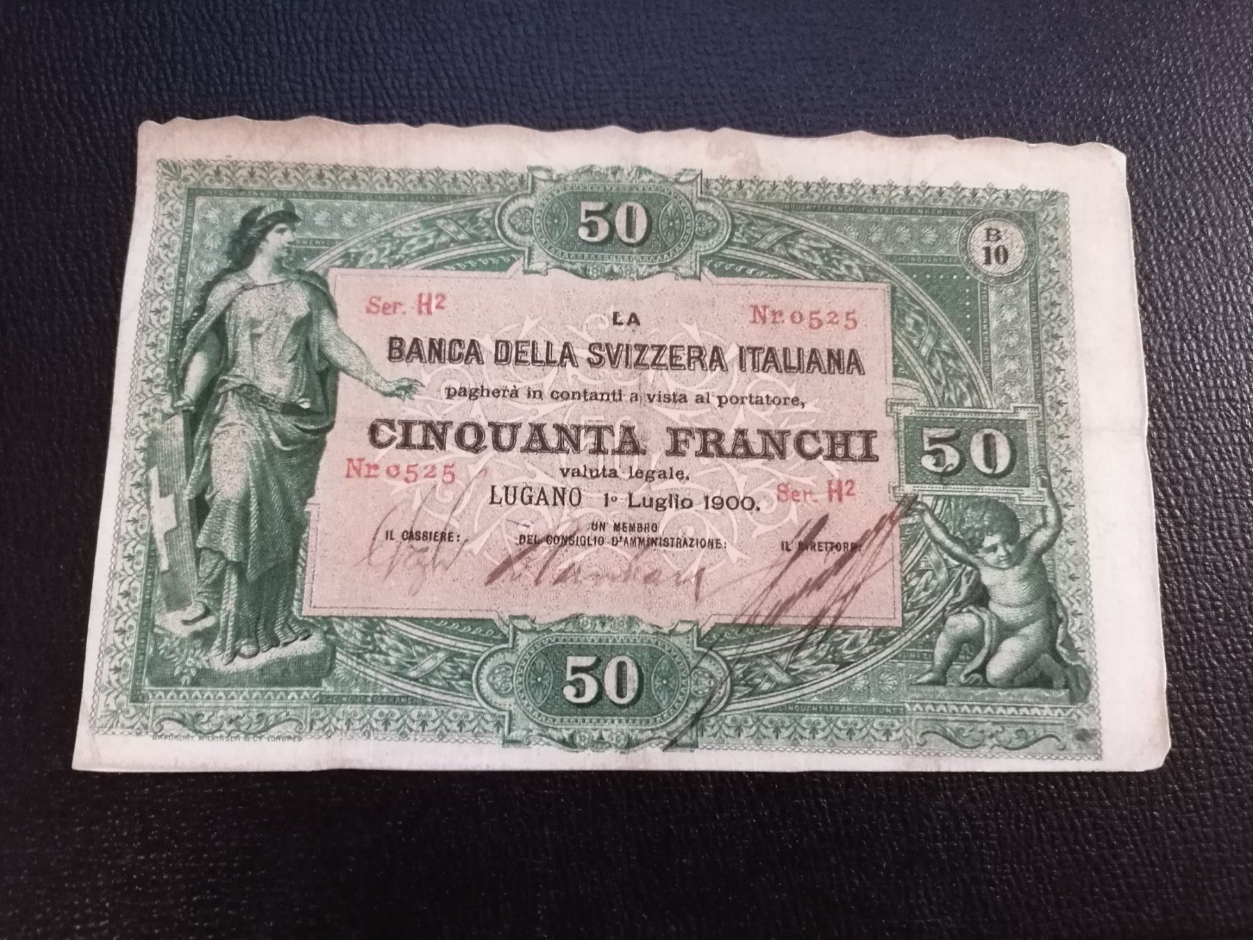 Alte 50 CHF Note, Lugano 1900, sehr selten, Top Zustand (Gebraucht) in ...