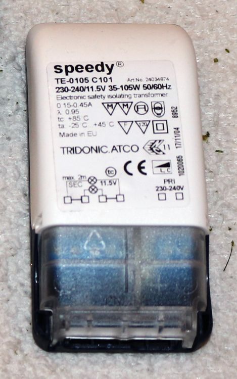 TRIDONIC.ATCO - STROMVERSORGUNG 11,5V - 35 -105W - SPEEDY (Neu (gemäss ...