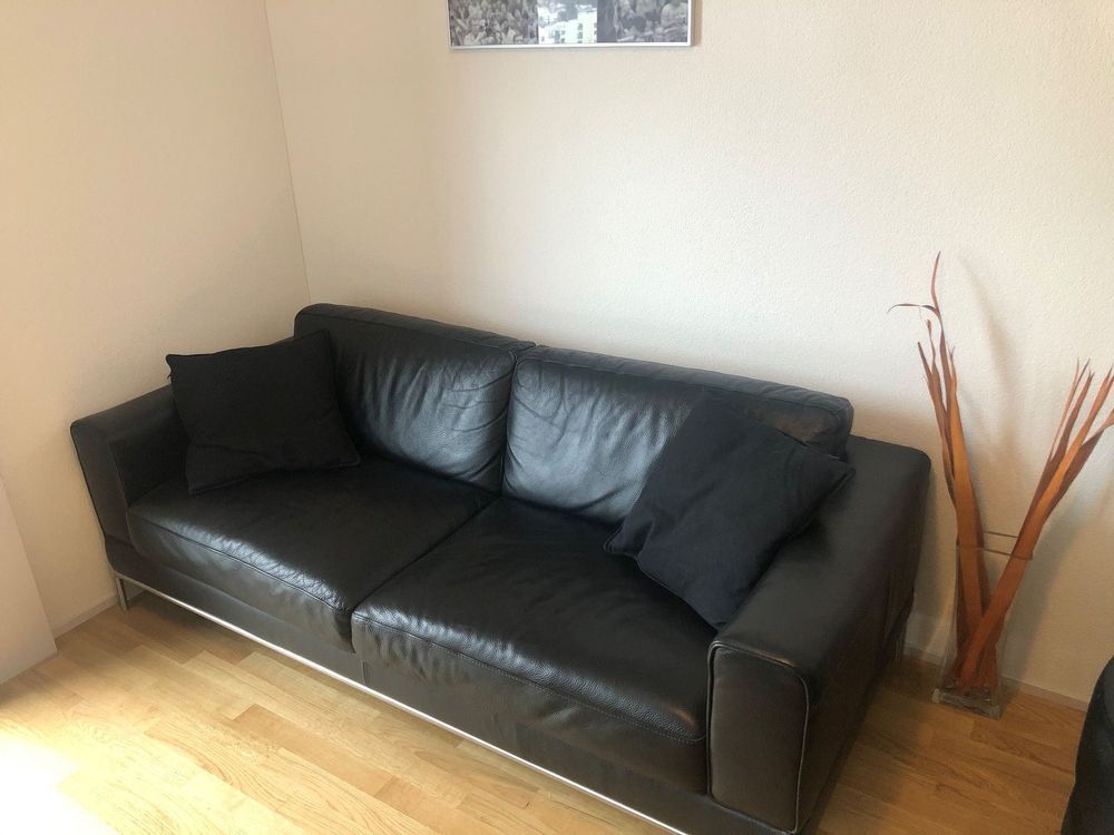 Ledersofa Arild Ikea Couch 3er Schwarz | Kaufen auf Ricardo