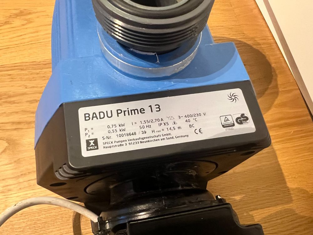 Schwimmbad Umwälz Pumpe Speck Badu Prime 13 (Gebraucht) in St. Gallen für CHF 199 – nur Abholung ...
