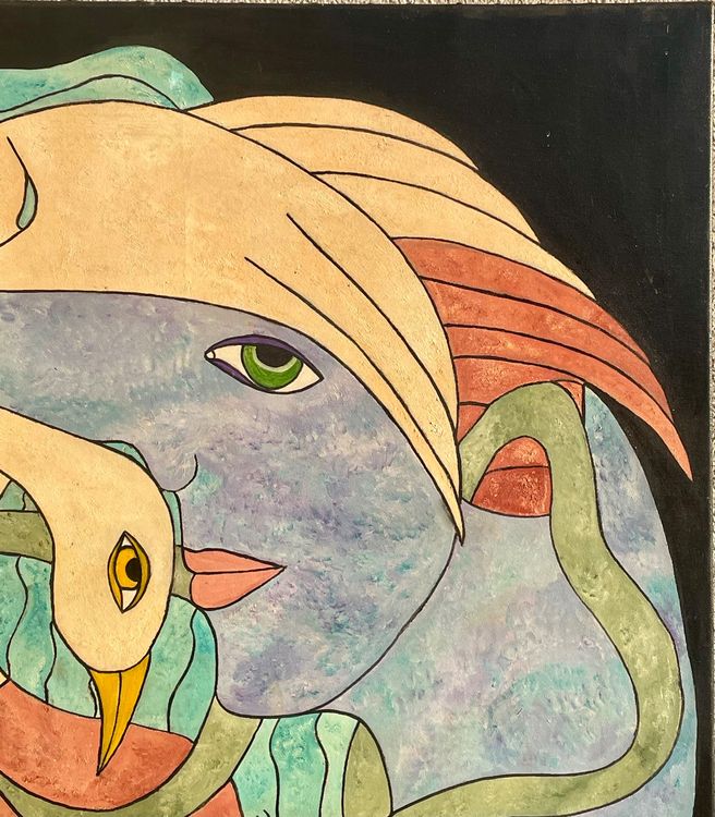 Grosse sehr Interessante Pop Art Öl auf Leinwand Gemälde sig | Kaufen auf Ricardo