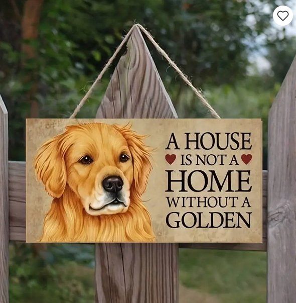 SCHILD GOLDEN MIT TEXT AUS HOLZ NEU (Neu und originalverpackt) in Bad ...