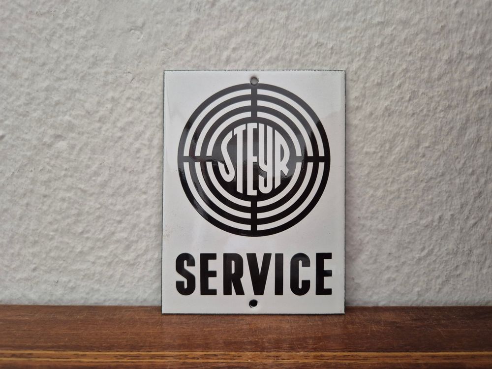 Emailschild Steyr Service Logo Emaille Schild Reklame Retro (Neu ...