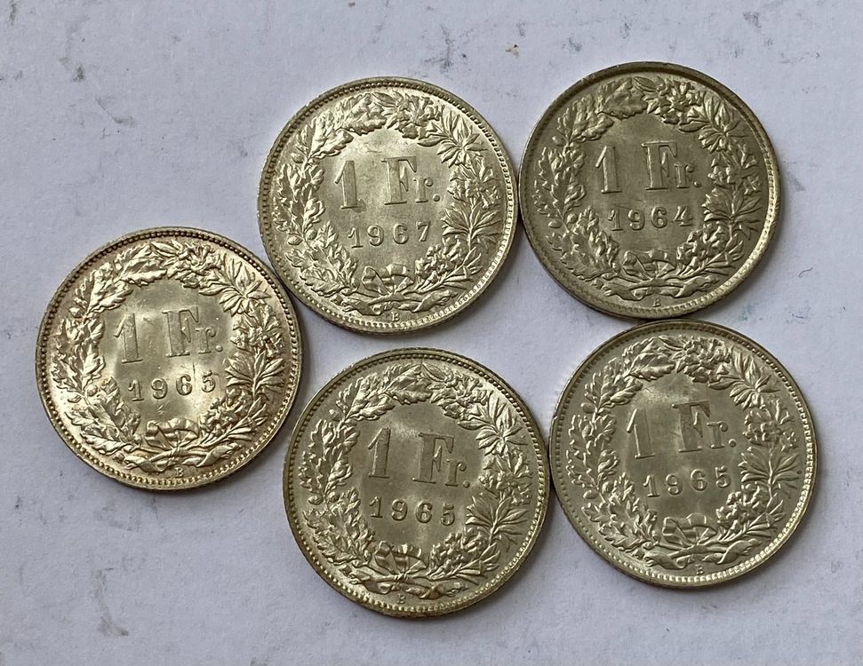 5 x 1 Franken Schweiz - Silber | Kaufen auf Ricardo
