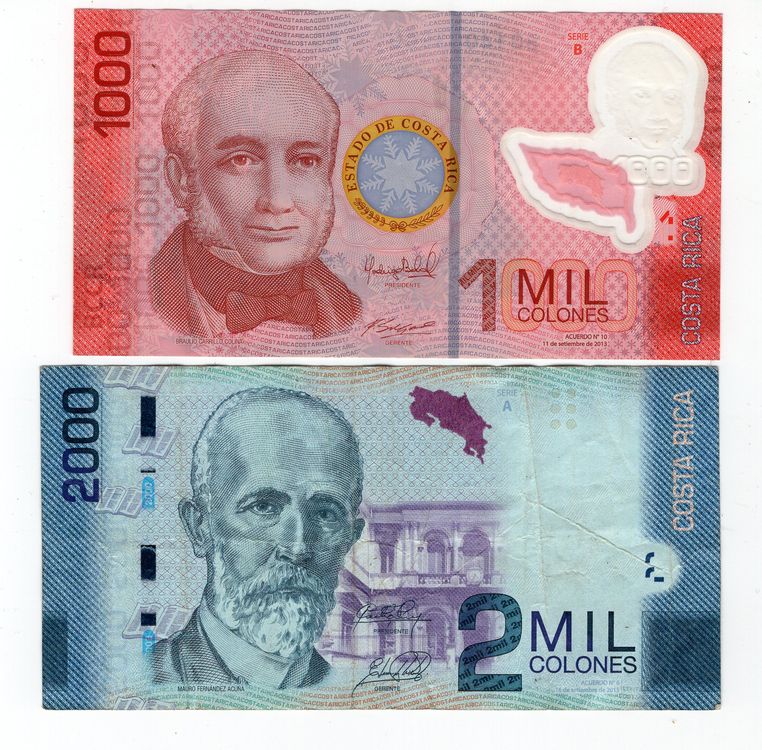 Banknoten COSTA RICA 1000 UND 2000 COLONES (Gebraucht) in Baar für CHF ...