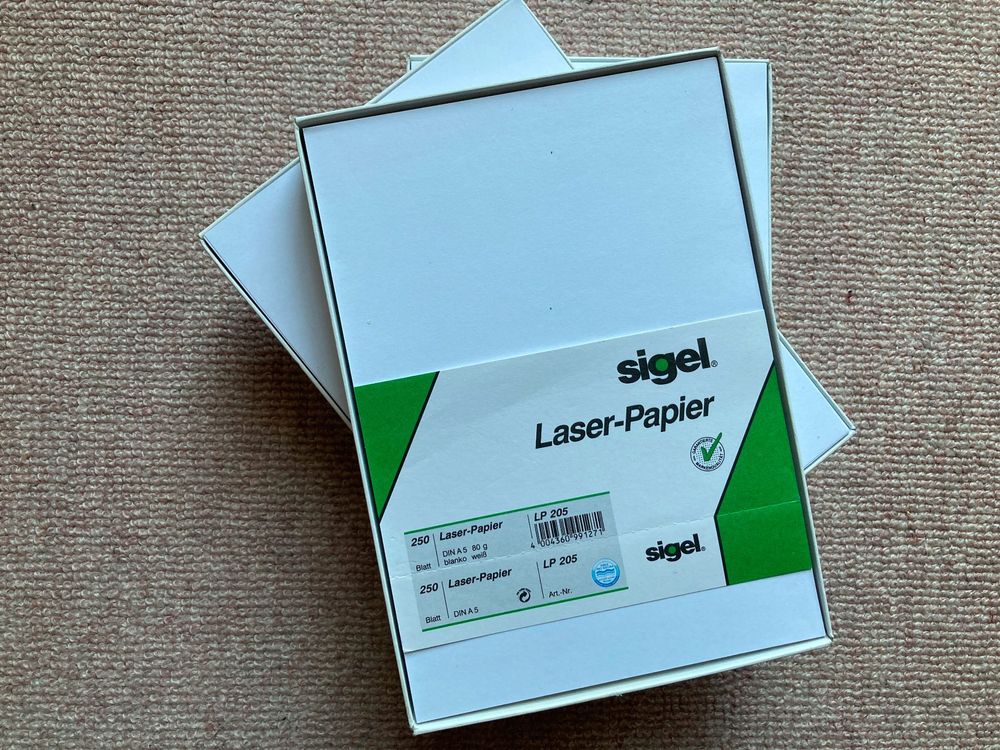 500 Blatt Sigel Laser-Papier weiss, 80g, A5 (Neu (gemäss Beschreibung)) in Lütisburg für CHF 7 ...