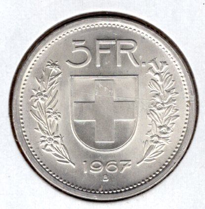 Schweizer münzen 5 franken 1967 UNC silber (Neu (gemäss Beschreibung)) in Leibstadt für CHF 12 ...