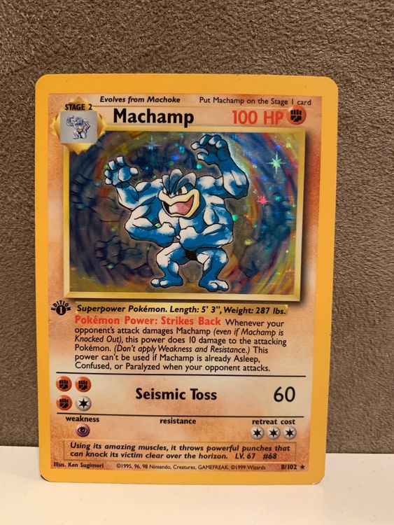 Pokemon 1.Edition Machamp / Machomei Holo Base Set ENG 8/102 (Gebraucht) in Fislisbach für CHF ...