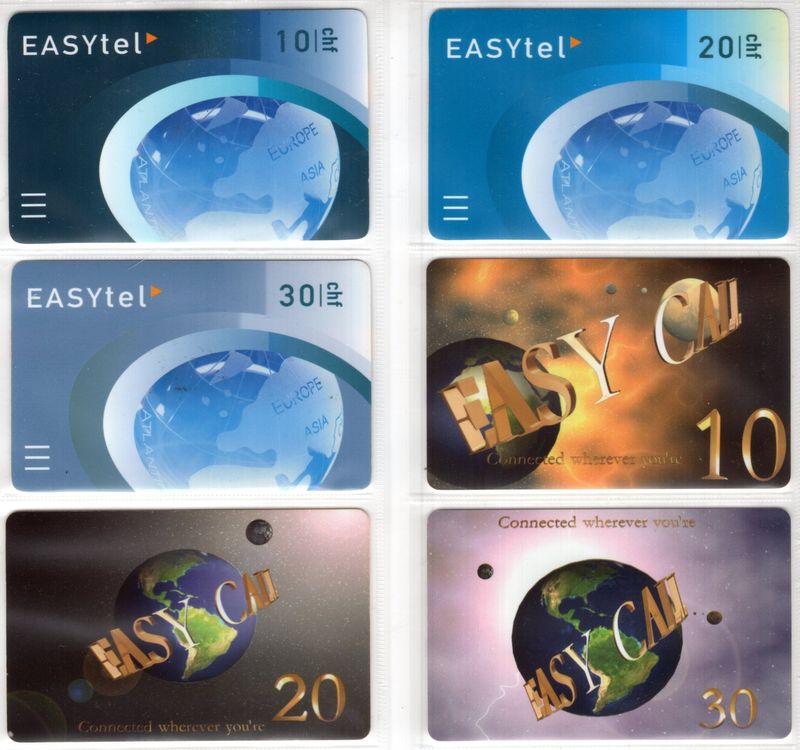 EASYtel + EASY CALL - 2 rare Prepaid Telefonkarten Serien (Gebraucht ...