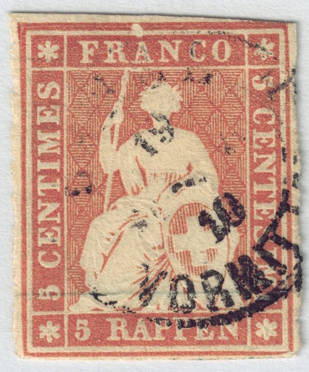 22Aa mit seltenem Rundstempel, Attest, SBK 2250 ++ (Gebraucht) in St ...