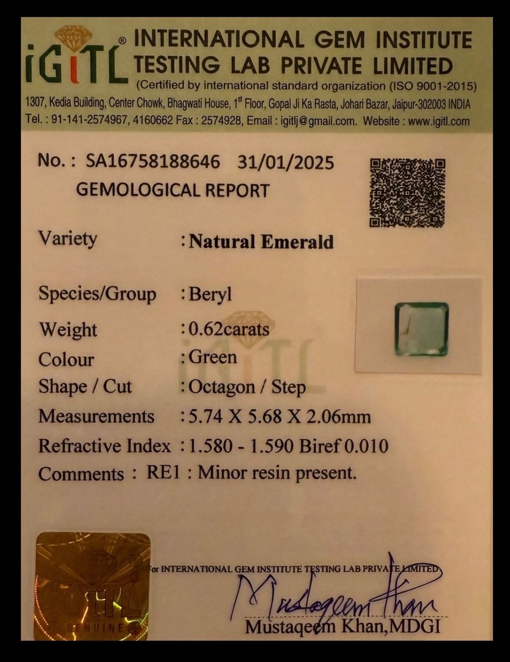 Natürlicher Smaragd Edelstein mit Zert. 💎 Nur ab 1Fr. ! (Neu (gemäss ...