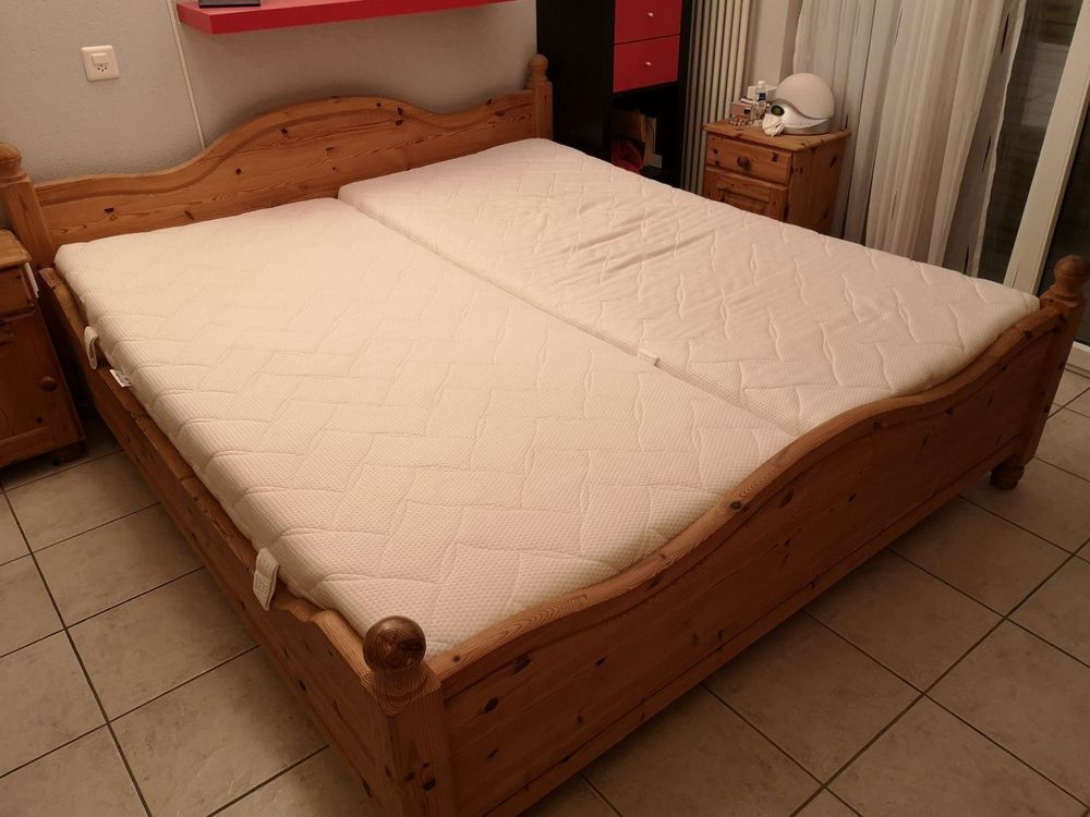 Doppelbett inkl. Matratzen und Rost | Kaufen auf Ricardo