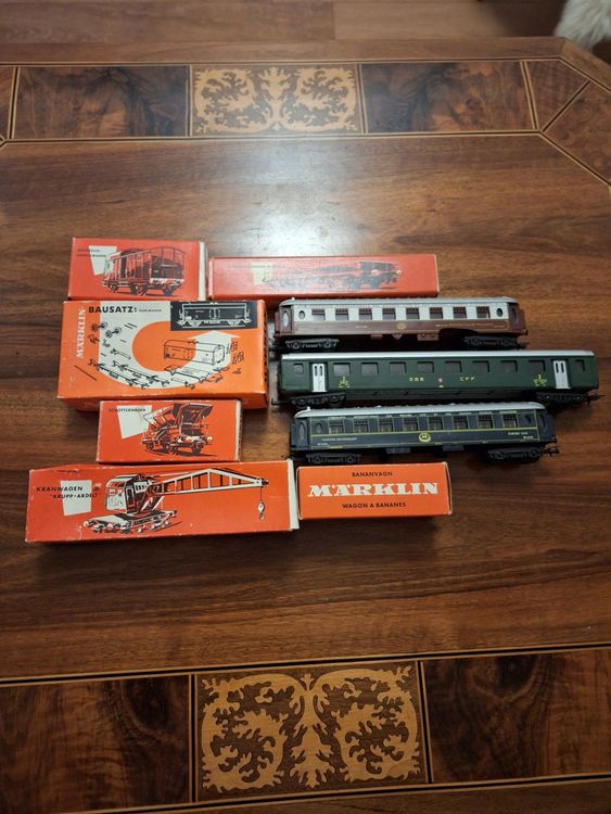 6 Stück Märklin Eisenbahnen mit OVP + 3 Waggon normal HO (Gebraucht) in ...