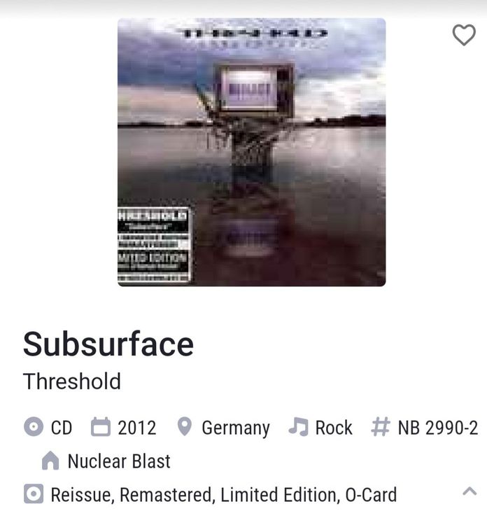 Threshold Subsurface | Kaufen auf Ricardo
