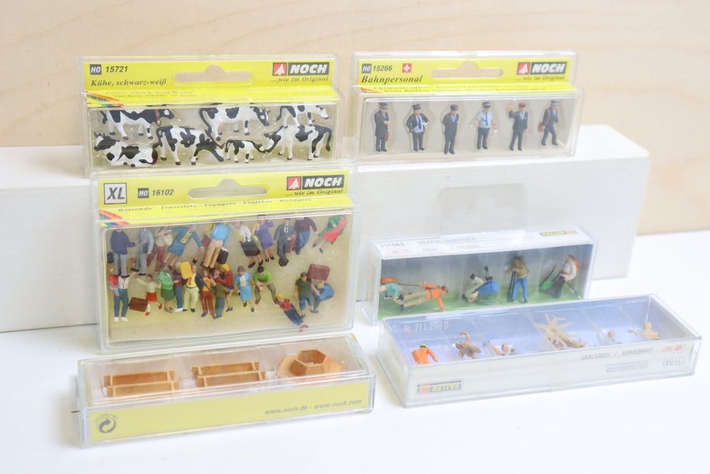 NOCH / Faller 6 x Figuren + Zubehör Set - H0 - Fabrikneu (Gebraucht) in ...