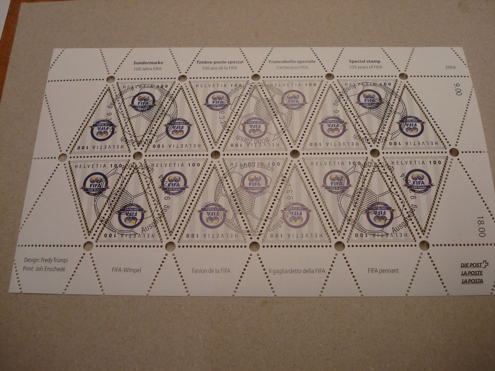 Schweiz Bogen FIFA-Wimpel, 2004, ET-Stempel | Kaufen auf Ricardo