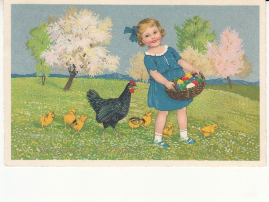 Motivkarte Ostern mit Bahnstempel Kradolf 1929 (Gebraucht) in Bürglen ...