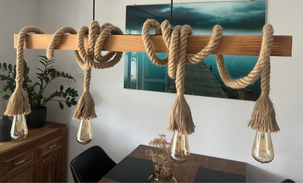 Hängelampe Holz Seil Esstischlampe | Kaufen auf Ricardo