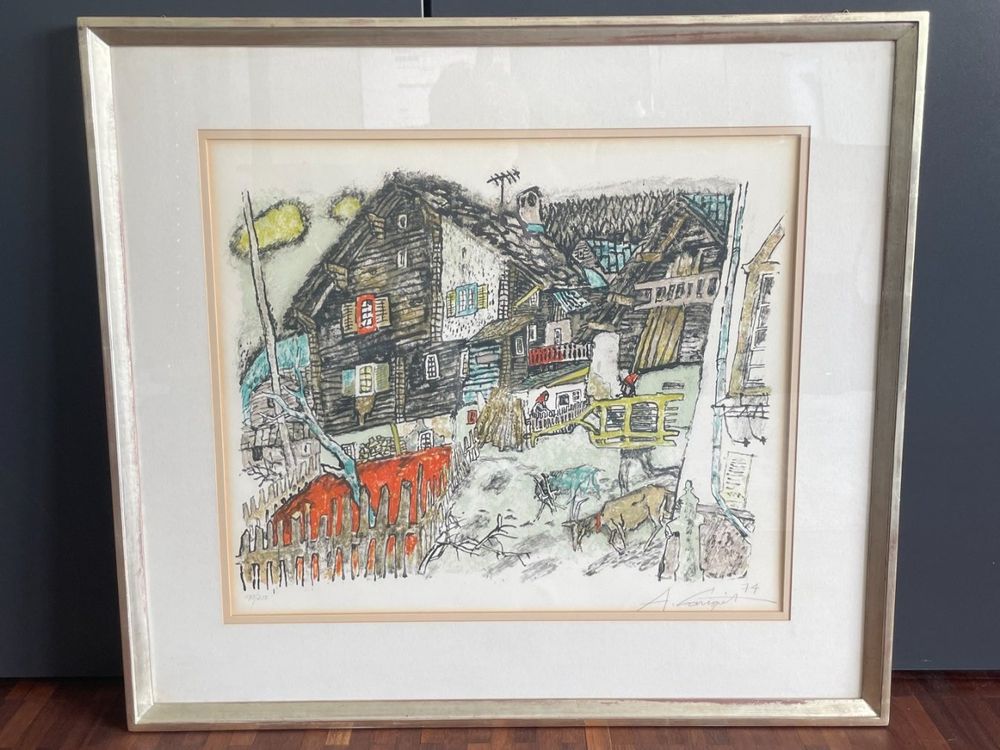 Alois Carigiet Lithographie Bauernhaus in Vals handsigniert (Gebraucht) in Udligenswil für CHF ...