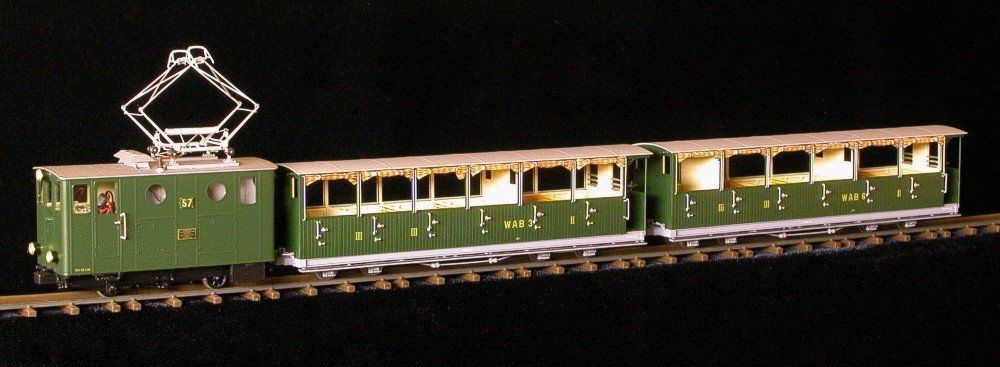 HRF: WAB Wengernalpbahn Zug He 2/2 57, BC 3, BC 6, Nr.1840-4 (Neu und ...