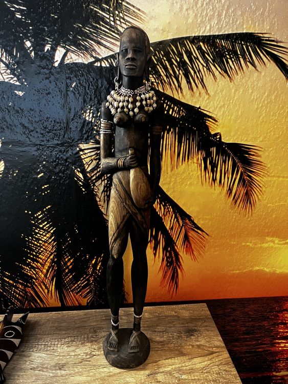 Afrikanische Holzfigur Statue Deko Tribal Art Handarbeit (Neu (gemäss Beschreibung)) in ...