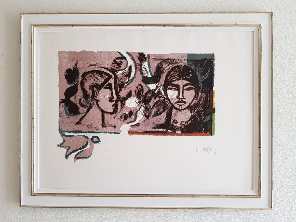Rudolf Mirer Lithografie K.P. "Gesichter" (Gebraucht) in Obernau für CHF 390 – nur Abholung auf ...