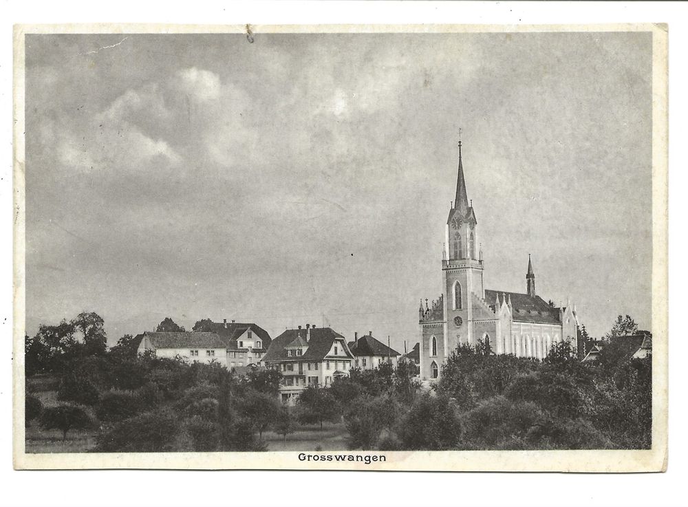 Grosswangen (LU) Dorfpartie mit Kirche - Feldpost R.S. III/4 | Kaufen ...