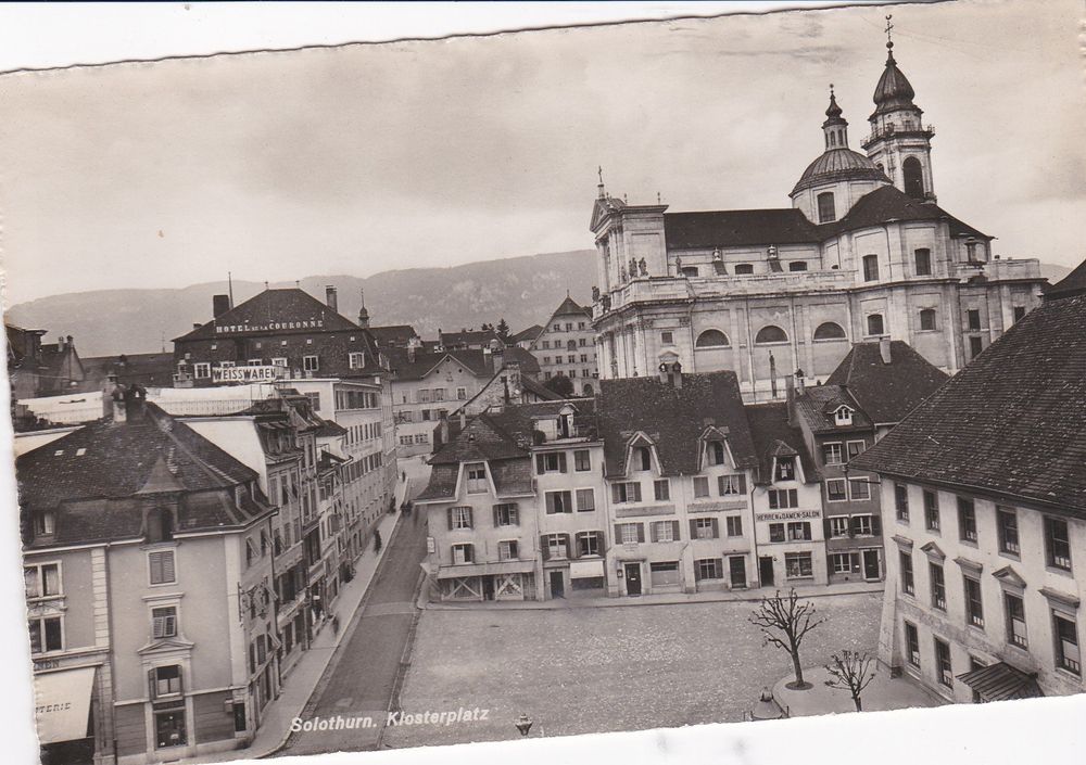 Solothurn, Klosterplatz, alte Ansichtskarte von 1958 | Kaufen auf Ricardo