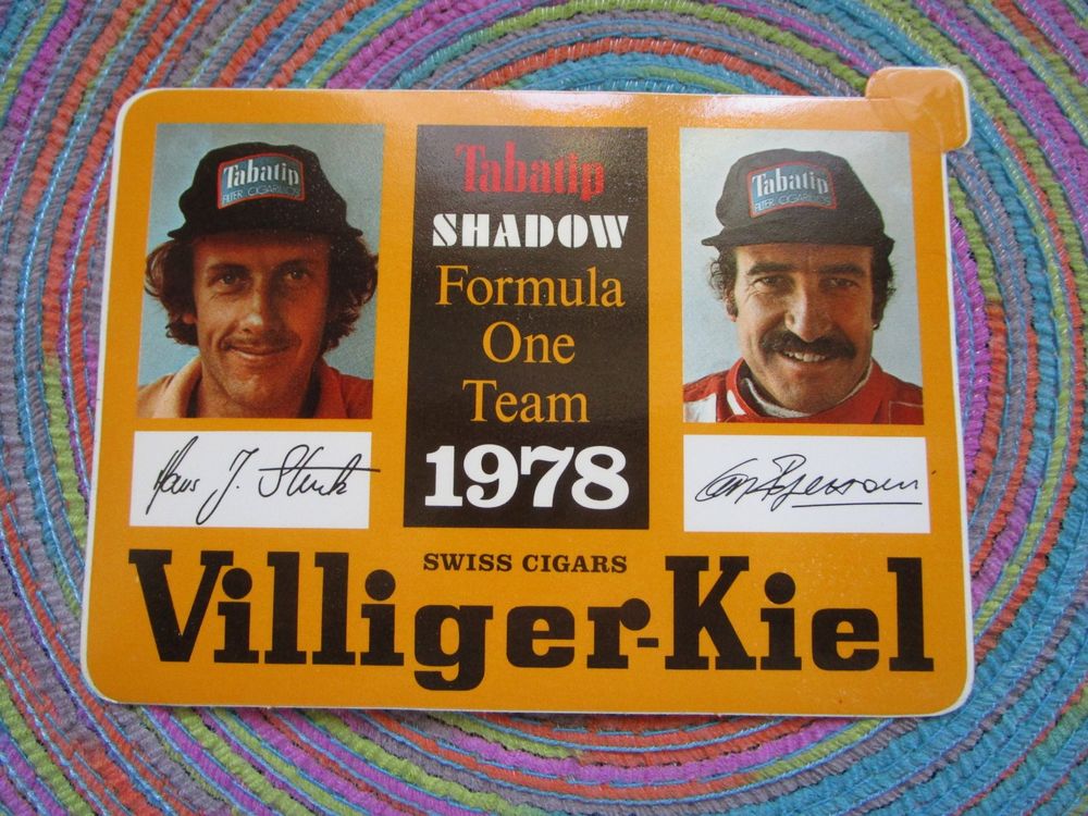CLAY REGAZZONI/HANS J.STUCK AUFKLEBER DRUCKAUTOGRAMM RARITÄT (Gebraucht ...
