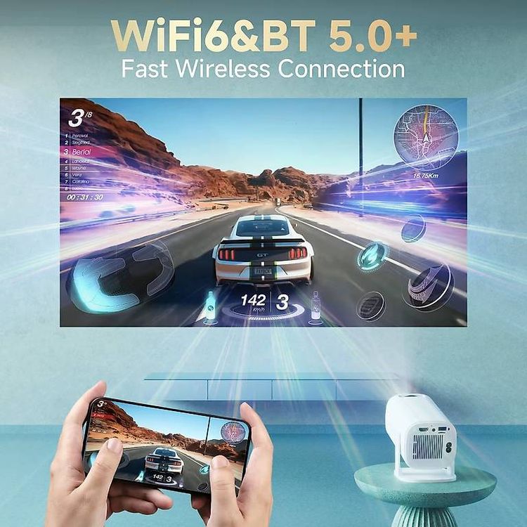 NEUHEIT, starker LED Beamer mit Android 14, Netflix, Disney+ (Neu und ...