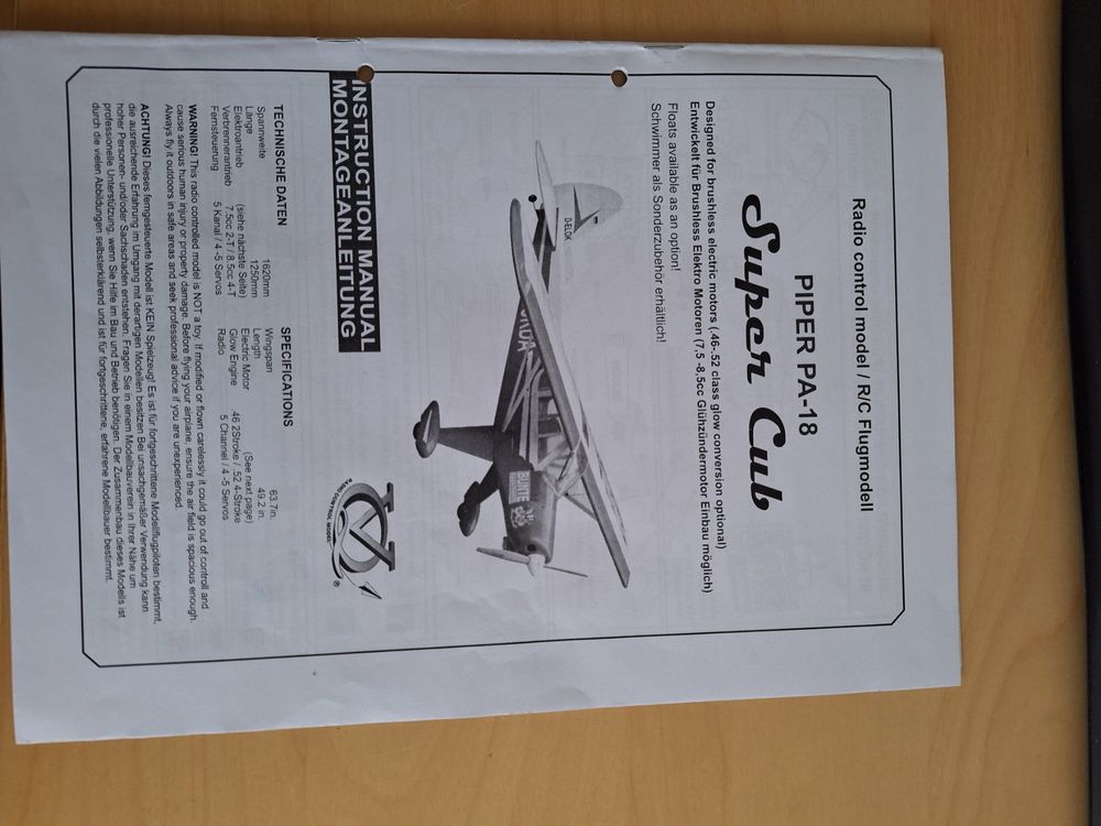 Piper PA-18 Super Cub / Burda Piper (Gebraucht) in Riniken für CHF 100 ...