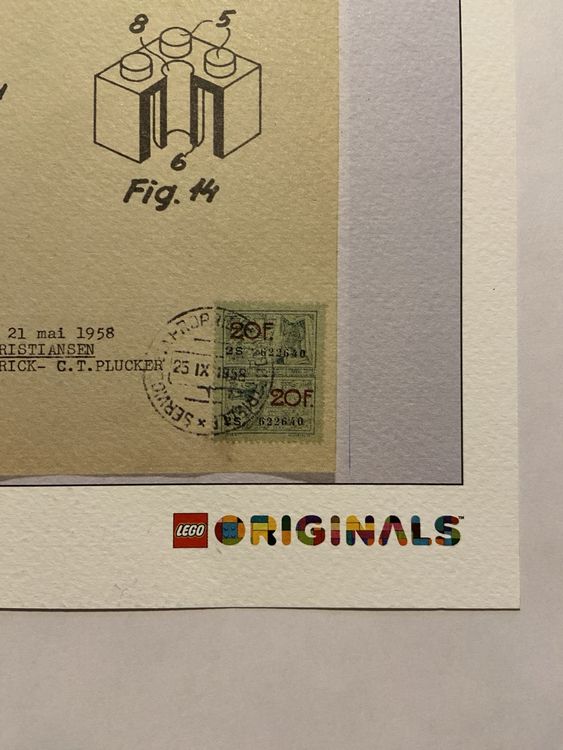 LEGO First Edition Print Belgian Patent 1958 (Neu und originalverpackt ...