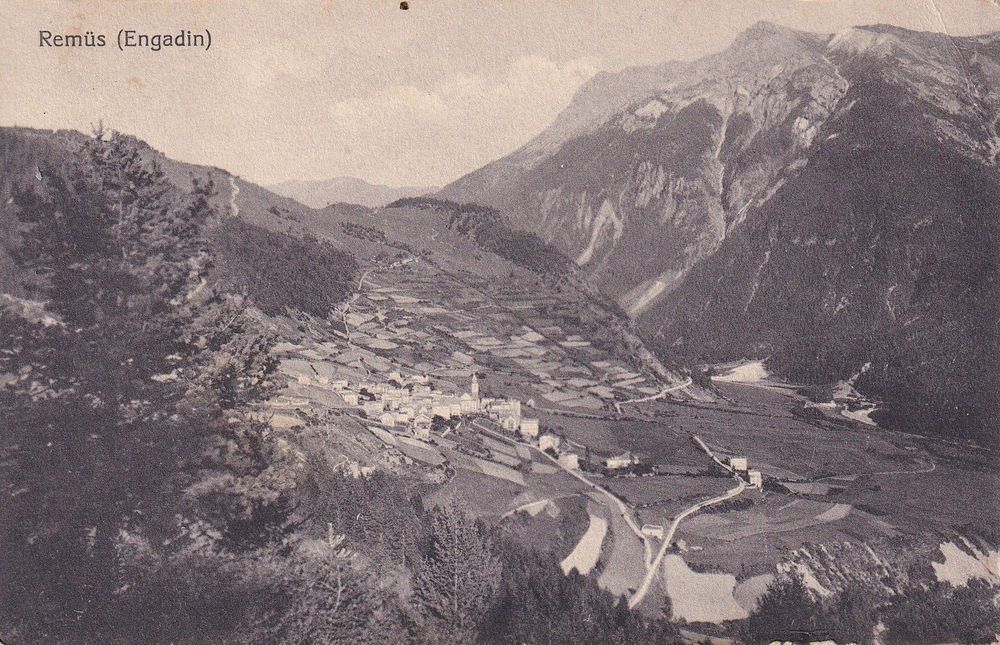 AK Remüs (Engadin) ʘ Bahnpost Rhät. Bahn 06.11.1918 (Gebraucht) in ...