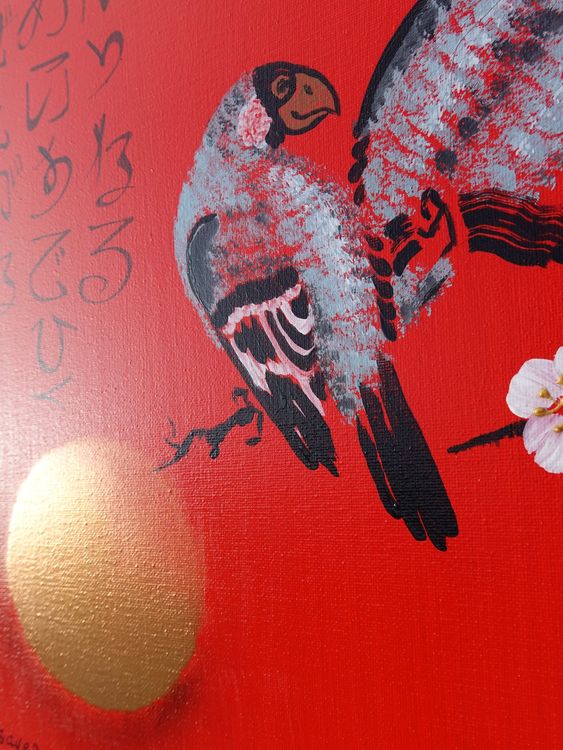 Japanische Sakura J364 ⚡️ Diptychon Acrylgemälde 43x70cm | Acheter sur Ricardo