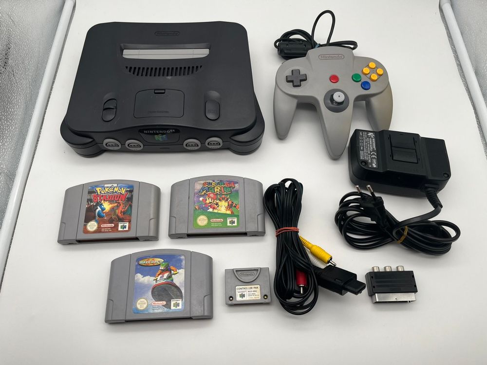Nintendo 64 N64 + Super Mario Pokemon Stadium Wave Racer (Gebraucht) in ...