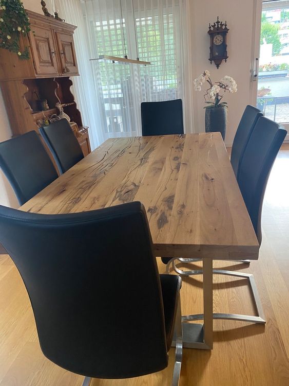Eichenholztisch massiv inkl. Stühle (Gebraucht) in Wolfhausen für CHF ...