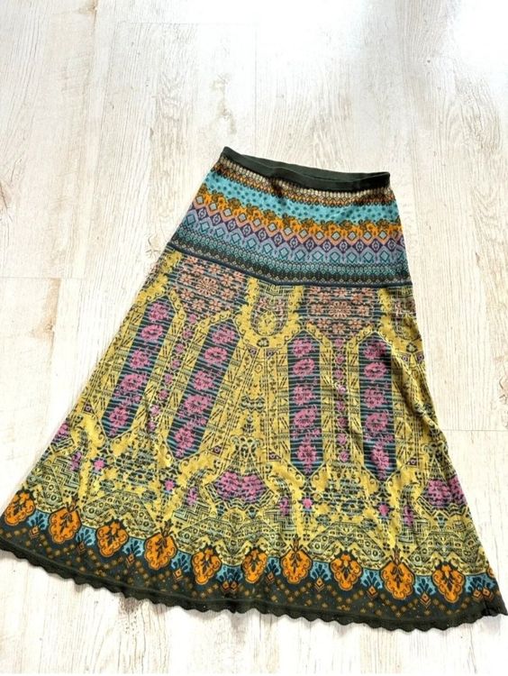 IVKO 100%Baumwolle Midi-Strick-Rock Jupe Skirt Gr.S/M (Gebraucht) in ...
