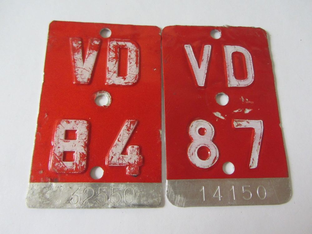 2 PLAQUES VELO VD 84-87 | Kaufen auf Ricardo