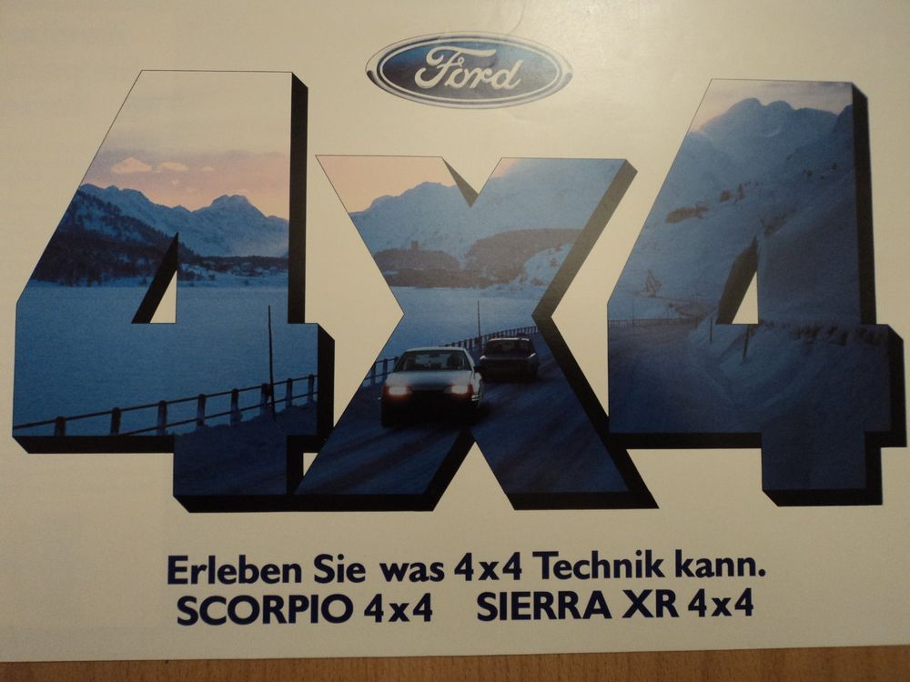 Prospekt Ford Sierra XR 4x4 und Scorpio 4x4 | Kaufen auf Ricardo